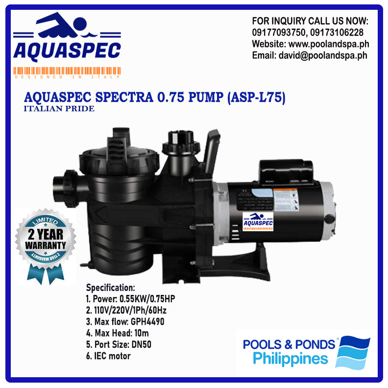 AQUASPEC SPECTRA INGROUND POOL PUMPS - ASP-L